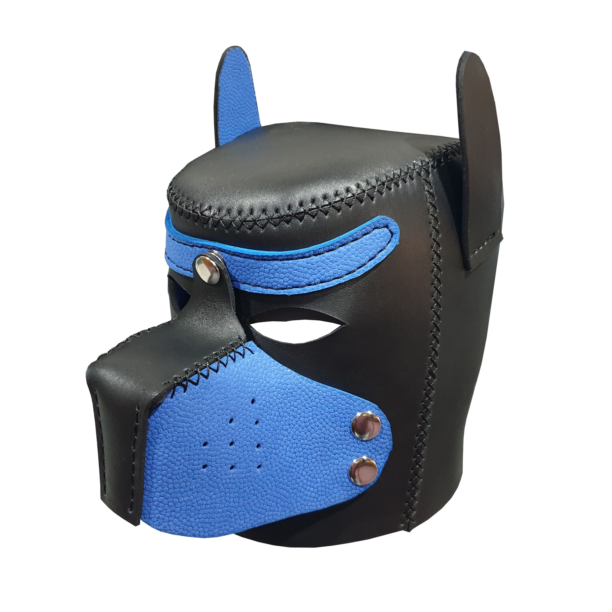 Leather Dog Mask Hood Full Head on Luulla